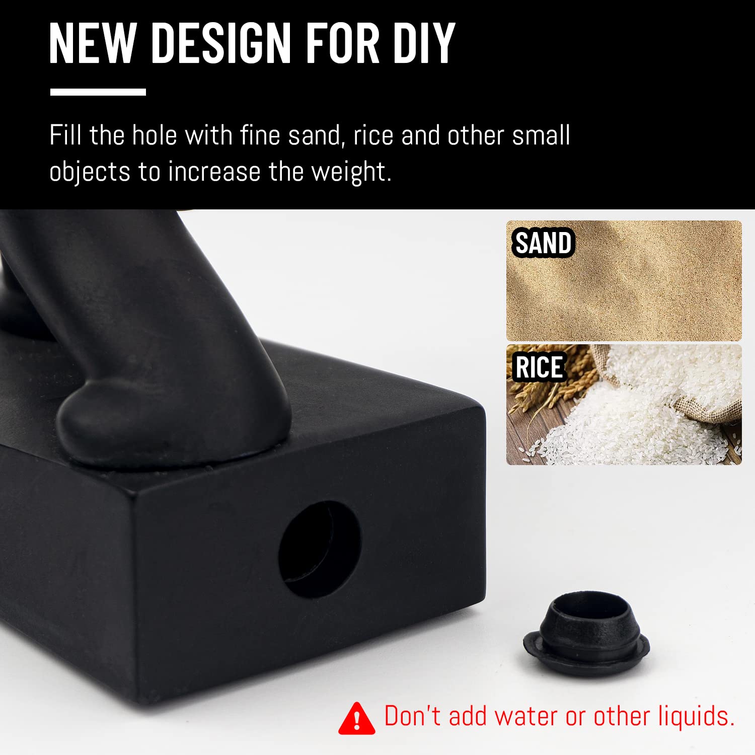 Cute Door Stopper, 2 Pack Door Stop, Flexible and Effective to Keep Your Door Open, White+Black (Patented)