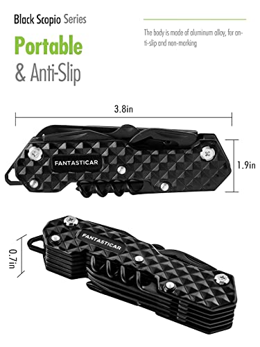 FantastiCAR 15 in 1 Multi-Tool, EDC Folding Pocket Knife with Premium Gift Box for Camping, Fishing, Hunting, Survival, Outdoor (Black)