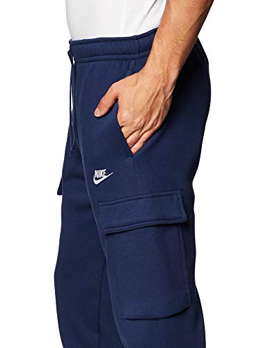 Nike Men's Club Fleece Cargo Joggers (L, Navy)