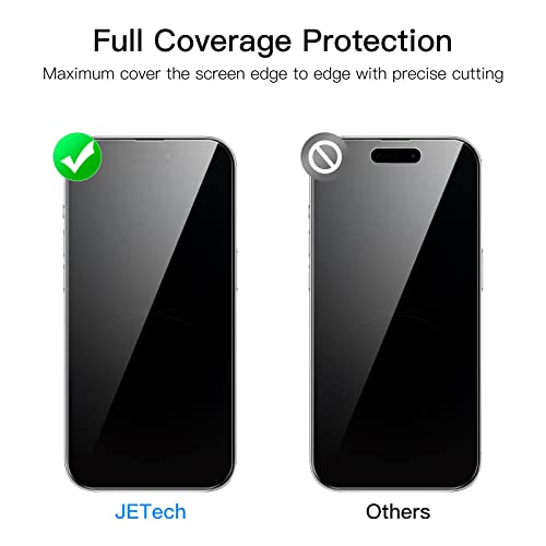 JETech Full Coverage Screen Protector for iPhone 14 Pro Max 6.7-Inch (NOT FOR iPhone 14 Pro 6.1-Inch), with Camera Lens Protector, Tempered Glass Film, HD Clear, 2-Pack Each