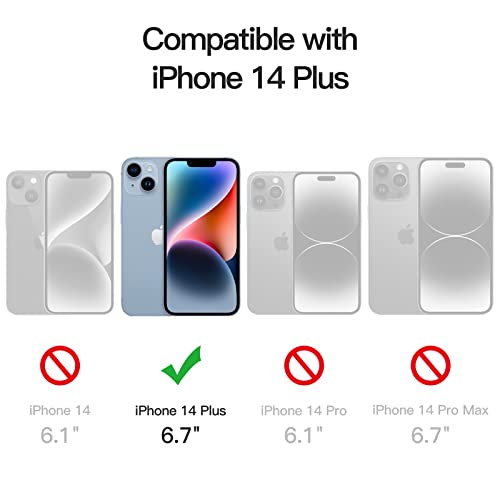 JETech Full Coverage Screen Protector for iPhone 14 Plus 6.7-Inch (NOT FOR iPhone 14 6.1-Inch) with Camera Lens Protector, Tempered Glass Film, HD Clear, 2-Pack Each