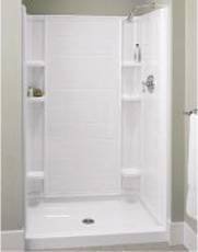 STERLING China/Vikrell 72132100-0 Ensemble Tile Alcove 60-Inch Shower Back Wall