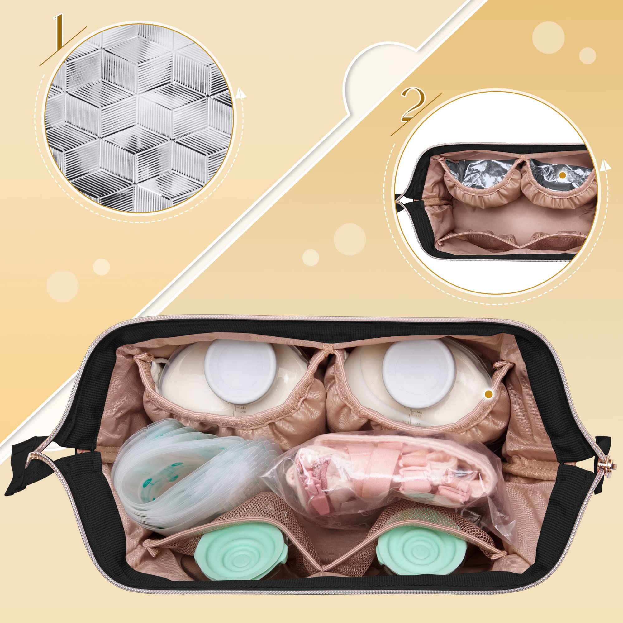 Fasrom Wearable Breast Pump Case Bundle with Breast Milk Cooler Travel with Ice Pack Fits 6 Tall Baby Bottle Up to 9 Ounce