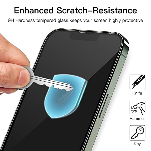 JETech Full Coverage Screen Protector for iPhone 13/13 Pro 6.1-Inch, Black Edge Tempered Glass Film with Easy Installation Tool, Case-Friendly, HD Clear, 3-Pack