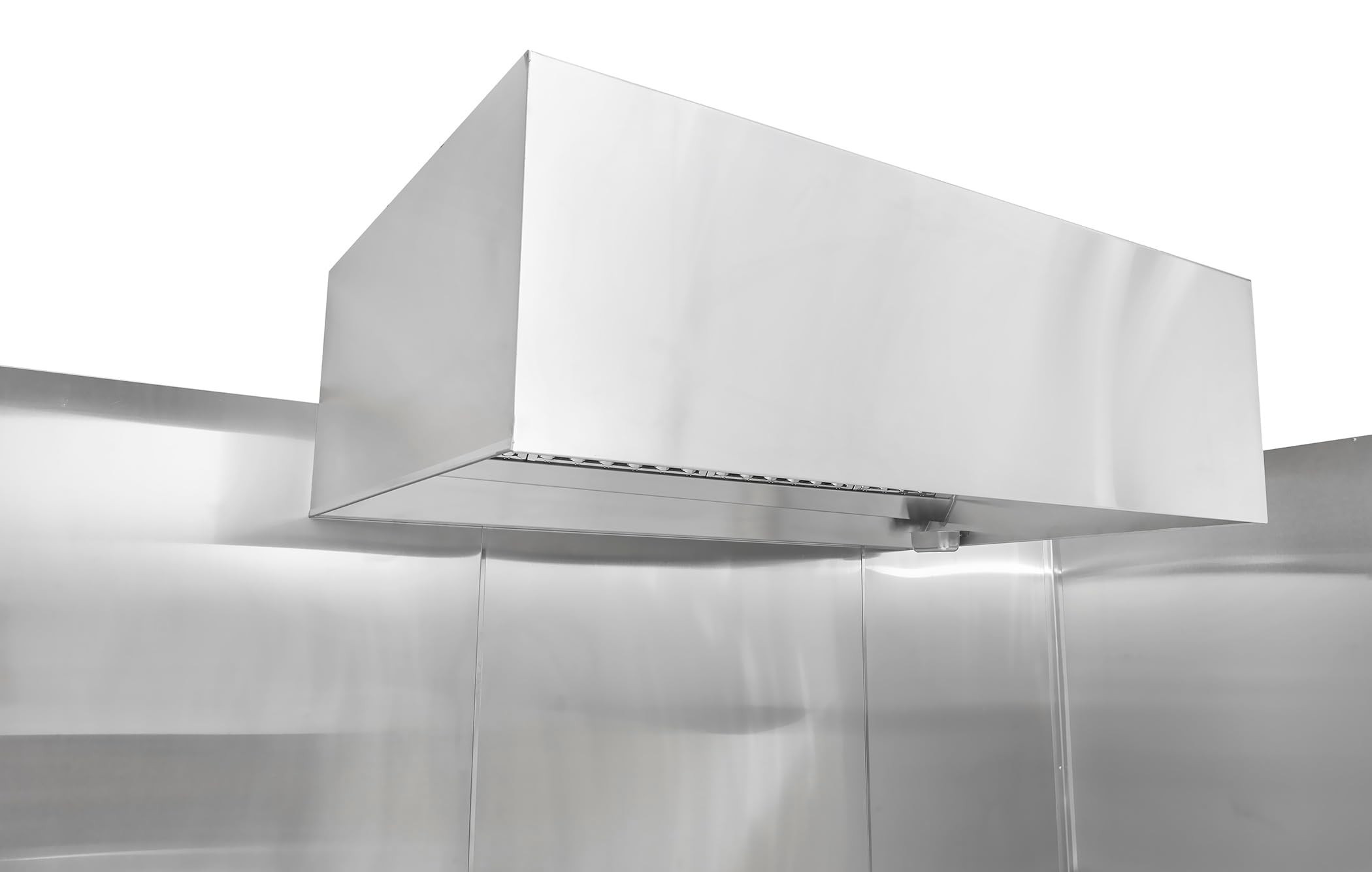 HOODMART 48β x 84β Metal Wall Panels, Set of 2 - High Quality Stainless Steel Sheet with Seam & End Caps, Back Splash Guard for Food Trucks, Restaurants, and Trailers