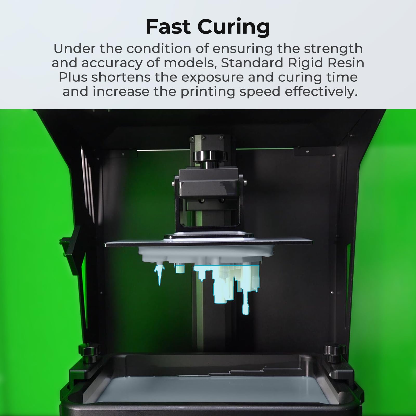Creality 3D Printer Resin 1kg, Upgraded Standard Photopolymer Resin 405nm UV-Curing Resin 3D Printer Liquid for All LCD/MSLA/DLP 3D Printing, Low Shrinkage, High Precision, White