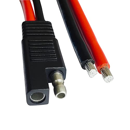 Faoyliye 10AWG SAE Connector Extension Cable,(3Pack) SAE Connector Plug 2 Pin SAE Single Plug Quick Connector Disconnect Plug,SAE Automotive Extension Cable, Solar Panel SAE Plug- 30cm/1ft