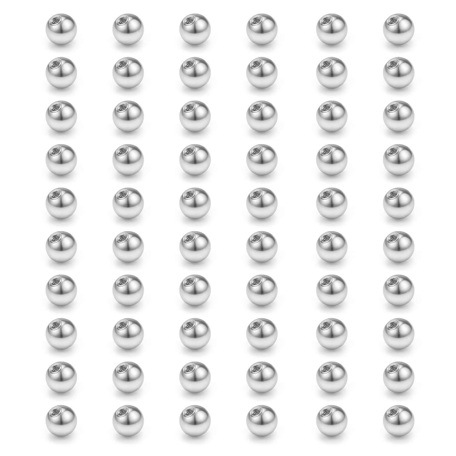 D.Bella 60pcs 16G 3mm 316L Surgical Steel Replacement Balls Body Jewelry Piercing Barbell 16G 3mm Balls for Women Men