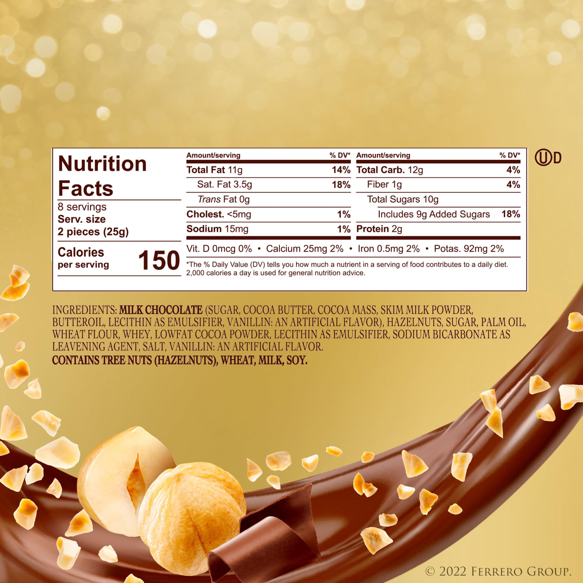 Ferrero Rocher, 16 Count, Premium Gourmet Milk Chocolate Hazelnut, Individually Wrapped Candy for Gifting, Mother's Day Gift, 7 oz