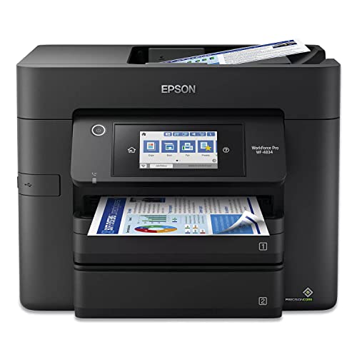 Epson (Renewed Workforce pro WF-4834 Wireless All-in-1 Color Inkjet, high Speed, high Capacity, Printer for Business