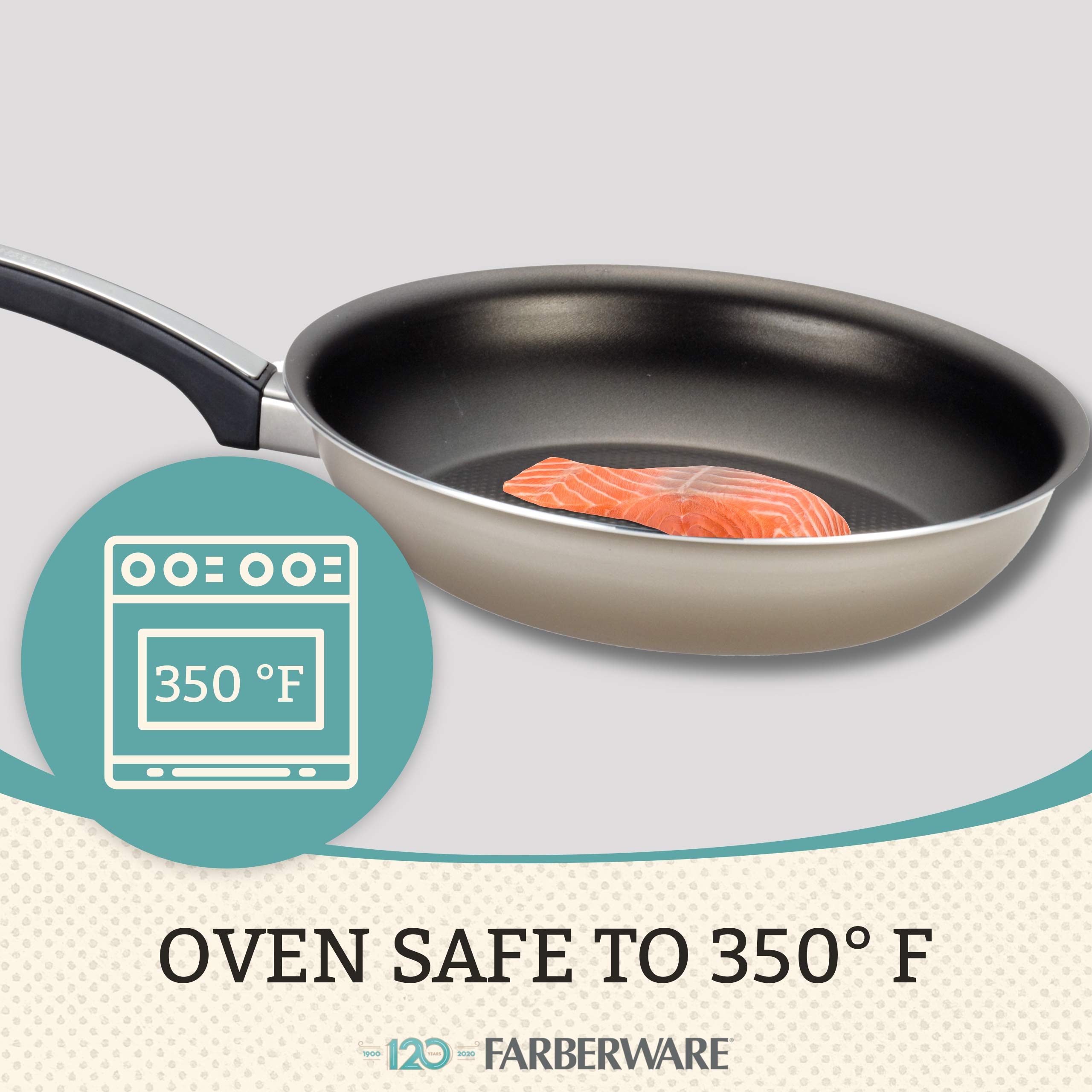 Farberware 21699 Dishwasher Safe High Performance Nonstick Frying Pan / Nonstick Skillet, 12 Inch, Champagne