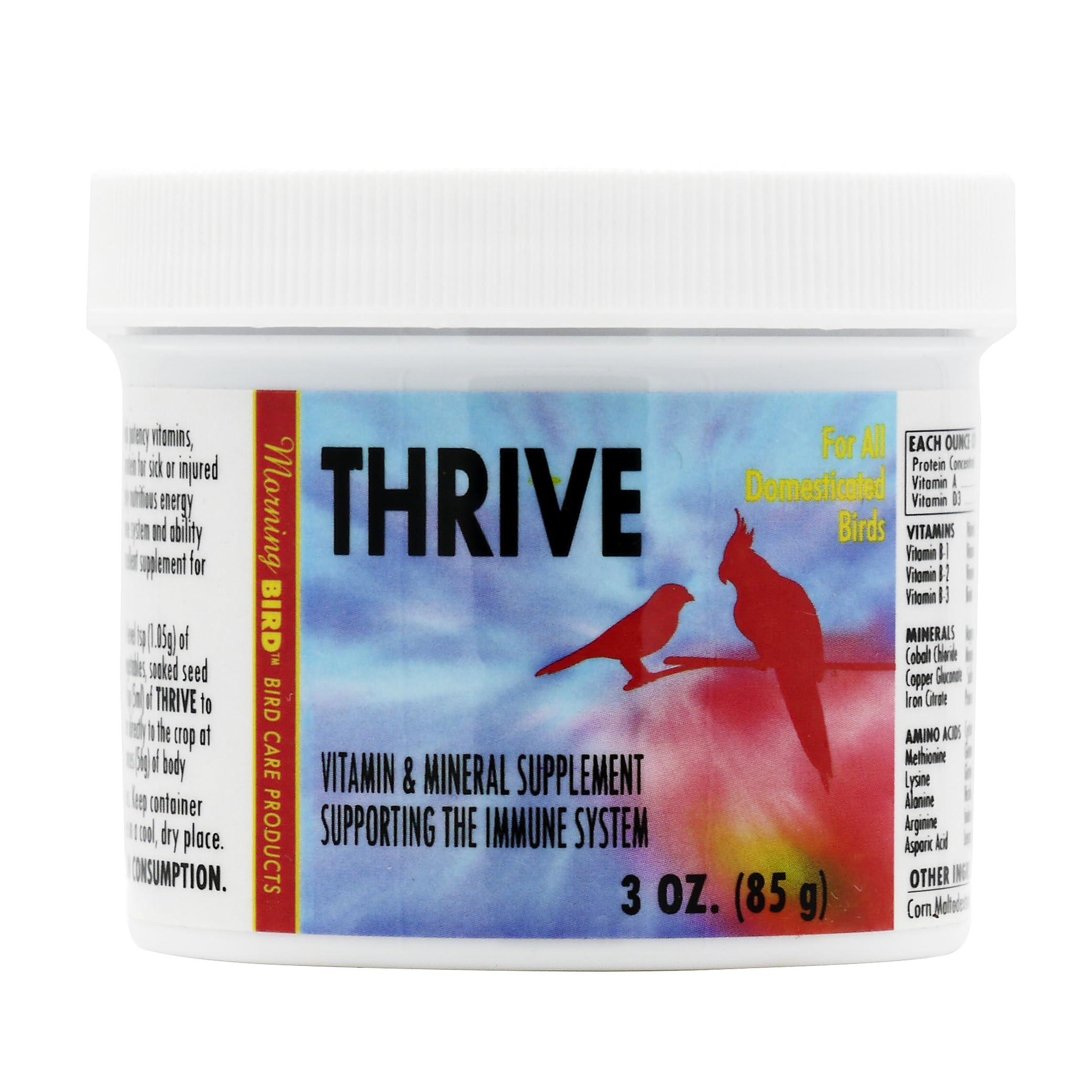 Morning Bird Thrive, Nutritious Energy Supplement with Minerals, Vitamins, Amino Acids, Electrolytes, and Protein, 1 oz
