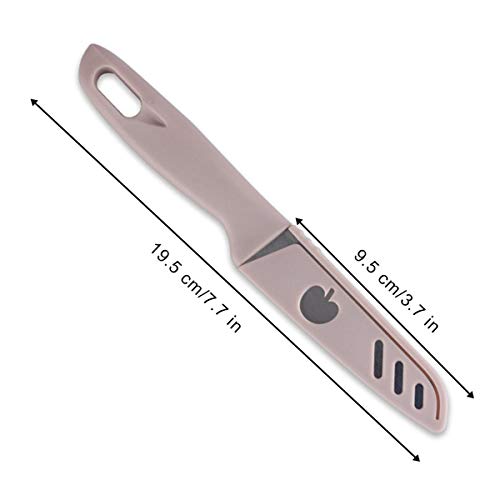 Kocpudu Paring Knife, Sharp and Durable Fruit Knife with Protective Cover, Suitable for Most Types of Vegetables and Fruits,6 Pieces (pink, Blue, Green)