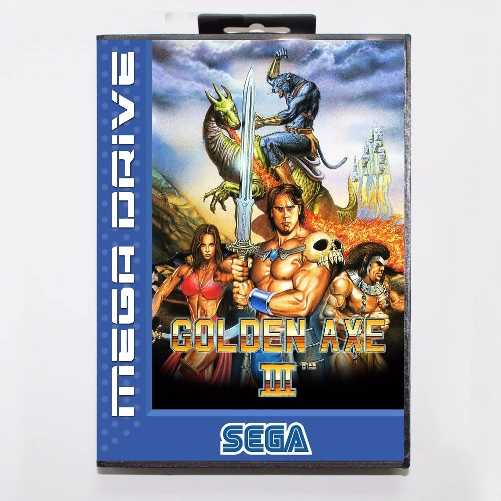 Golden Axe III Game Cartridge 16 Bit MD Game Card With Retail Box For Sega Mega Drive For Genesis (Black)