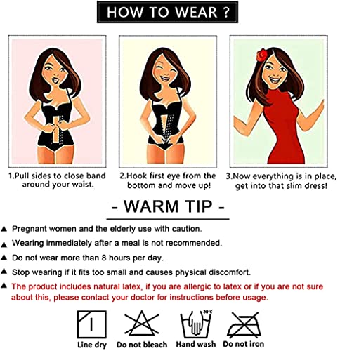 YIANNA Women's Latex Waist Trainer Long Torso Underbust Corsets Cincher Sport Girdle Body Shaper, Size XS (Black)