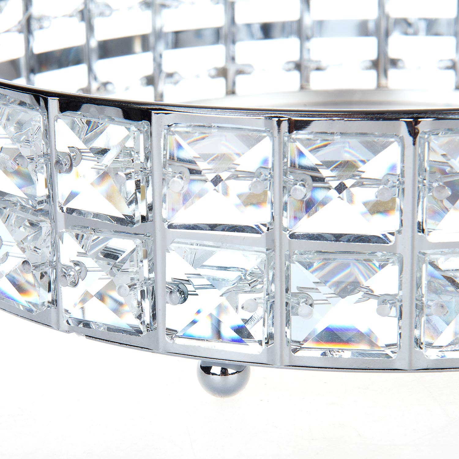 Feyarl Crystal Perfume Vanity Makeup Tray Mirrored Ornate Jewelry Trinket Tray Organizer Sparkly Bling Cosmetic Skin Care Decorative Tray with Glass Bottom Surface for Home Decor Dresser Desktop