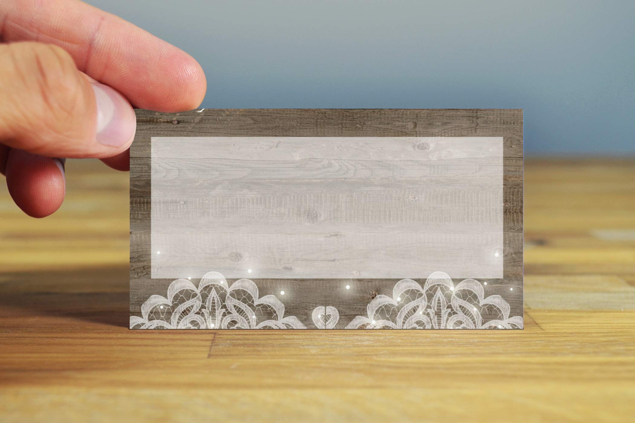 Stonehouse Collection Rustic Wedding Place Cards- 25 Guest Seating Name Cards Folded Table Tent - Let's Celebrate Wedding & Party Table Tents(Rustic Lets Celebrate)