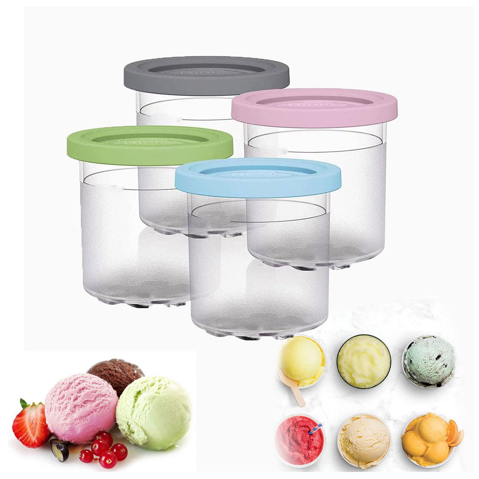 Creami Pint Containers, for Creami Ninja,16 OZ Ice Cream Container Airtight,Reusable for NC301 NC300 NC299AM Series Ice Cream Maker