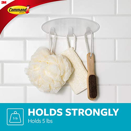 Command Bath Multi-Hook, Holds up to 5 lb, 1 Shower Hook with 2 Water-Resistant Command Strip, Damage Free Bathroom Organization for Robes, Towels, Loofahs, or Bathroom Accessories