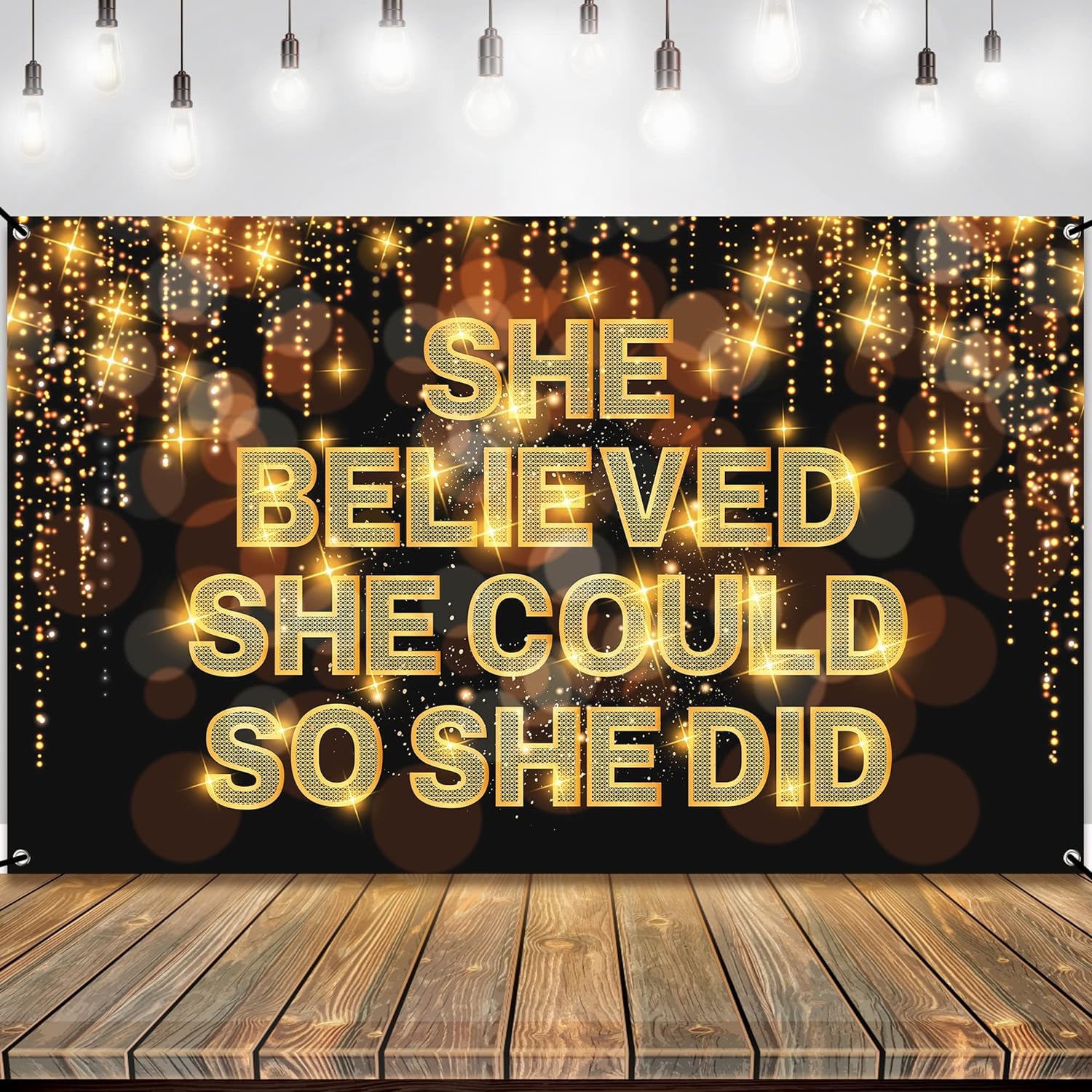 KatchOn, She Believed She Could So She Did Banner - XtraLarge 72x44 Inch | Congratulations Banner, Congratulations Decorations | 2024 Graduation Party Decorations, Graduation Decorations Class of 2024