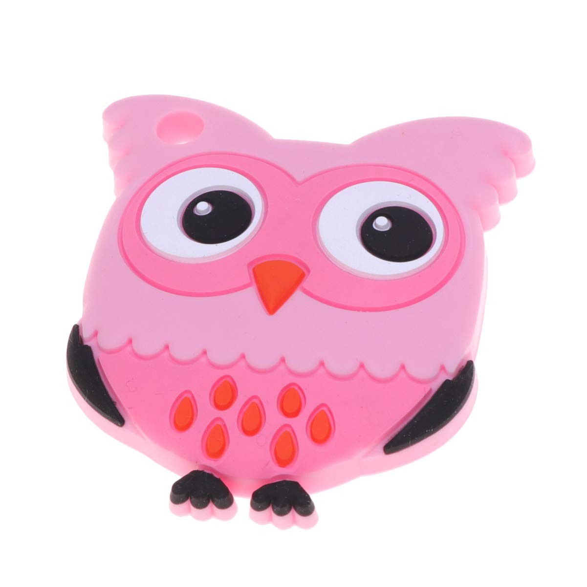 Healifty Baby Silicone Teethers Animal Owl Shape Teething Toy Baby Teether Chewing Toys Educational Playthings for Infant Pink