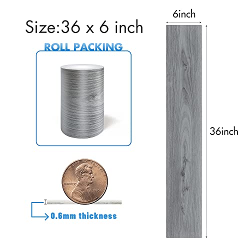 Peel and Stick Floor Tile, 36 Pack 54 Sq.Ft,Vinyl Flooring Tiles Wood Plank Sheet,Self-Adhesive DIY Flooring for Bathroom,Kitchen,Bedroom, Living Room, (36" x 6",Nature Grey)