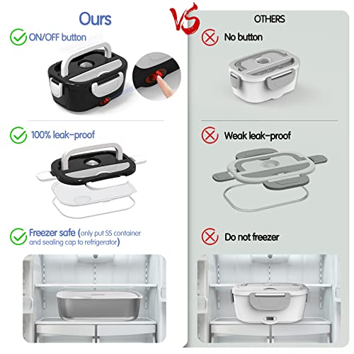 CocoBela Electric Lunch Box Food Heater, Portable Food Warmer with Removable 304 Stainless Steel Container, Dishwasher Safe, Suitable for Home and Car Use