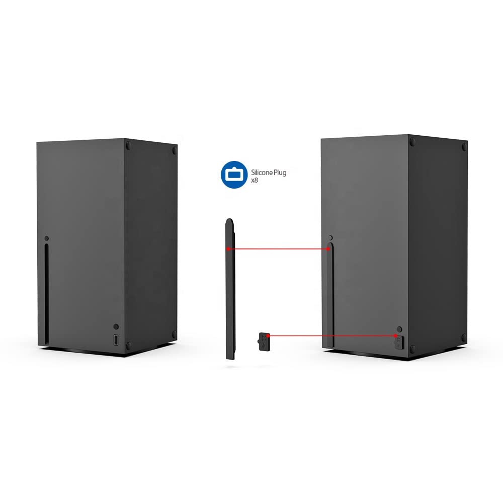 Dust Cover for Xbox Series X Console, Dust Filter Cover with Rubber Dust Plugs Compatible with Xbox Series X Accessories