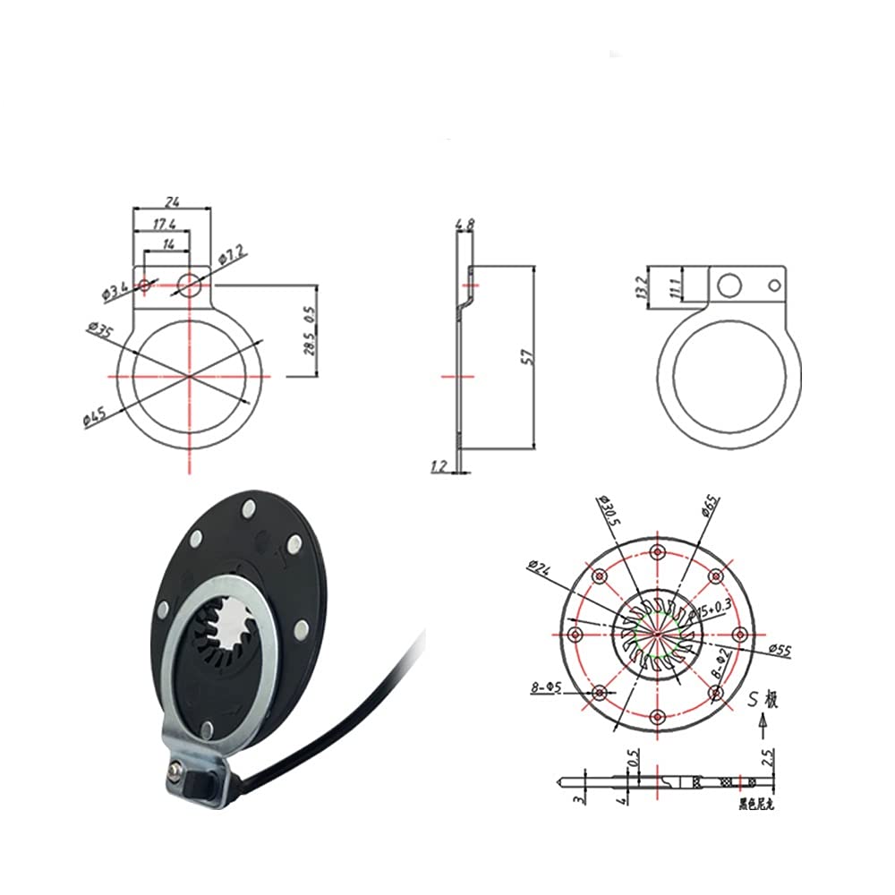 Ebike Control System kit KT System 17A Controller LED Display for 250W-350W Ebike Kit