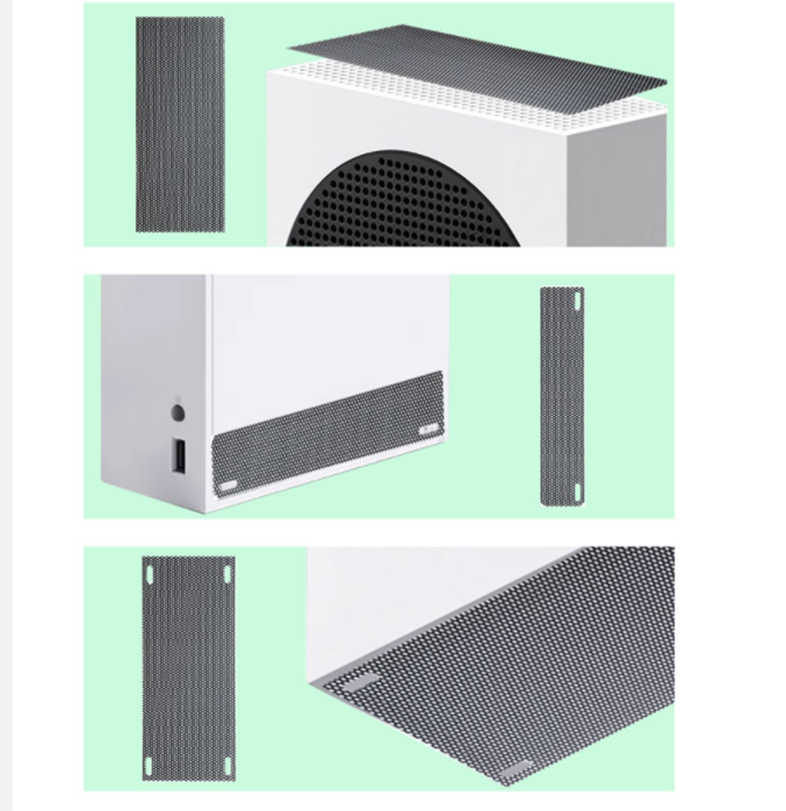 Dust Cover for Xbox Series S Console Dust Cover with 4 PVC Meshs Set Protective Case Cover Waterproof Accessories for Xbox Series S Game Console