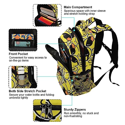 MCHIVER Rubber Duck Sunglasses Personalized Kids Backpack Custom for Boys & Girls 16.7 Inch School Backpack for Teen with Adjustable Buckle Backpacks for School & Picnic