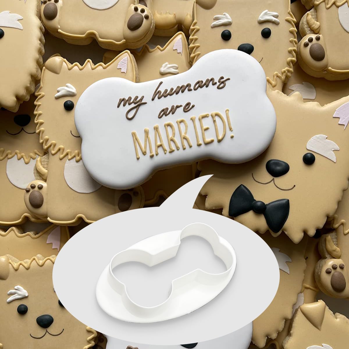 Dog Bone Cookie Cutters, Bone Shape Cookie Cutters 4 Pcs/Set, Dog Treats Cookie Cutter, Homemade Dog Biscuit Treats Cutters Plastic Different Sizes Mini Small Medium Big