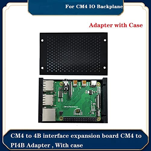 Erhai 1 Set Expansion Board Adapter Expansion Board CM4 to PI4B Adapter Expansion Board +Metal Case+Fan Kit for Raspberry Pie CM4 IO Backplane CM4 to 4B Interface Expansion