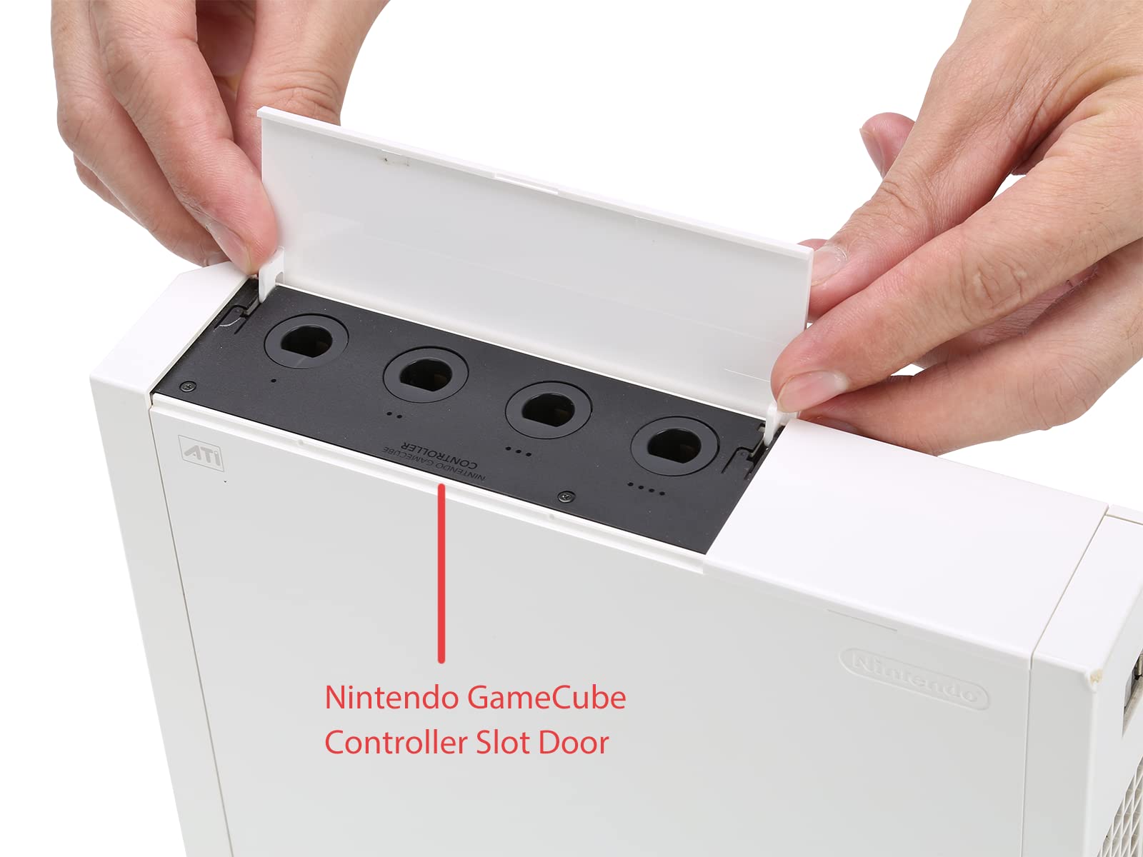 Wii Console Replacement Dust Door, 3 in 1 Repair Part Slot Cover for Nintendo GameCube, NGC Conrtroller/NGC Memory/SD Slot Lid-White