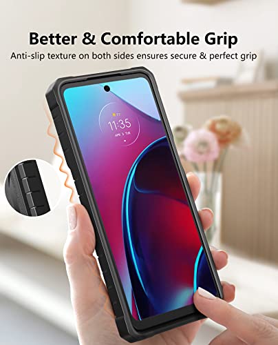 for Motorola Moto G-Stylus 4G-2022 Case: Military Grade Drop Proof Protective Rugged TPU Matte Shell | Thin Shockproof Durable Protection Tough Cell Phone Cover with Built-in Kickstand (NOT 5G)
