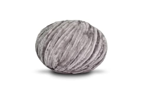 Circulo - Amigurumi Pelucia Yarn, Special Velvet Chenille Yarn for Amigurumi and Blanket, 144 yds, Worsted (8797 - Steel)