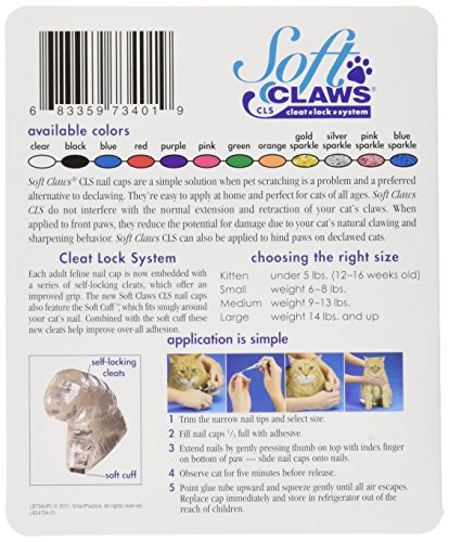 Soft Claws Cat Nail Caps Take-Home Kit, Large, Clear