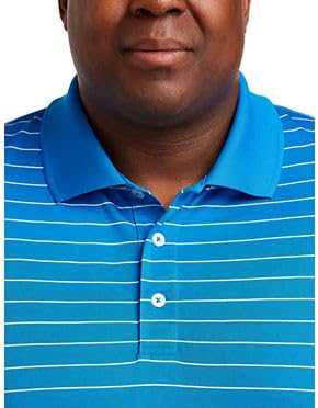 DXL Big + Tall Essentials Men's Big and Tall Striped Golf Polo Shirt Blue Stripe 4XLT