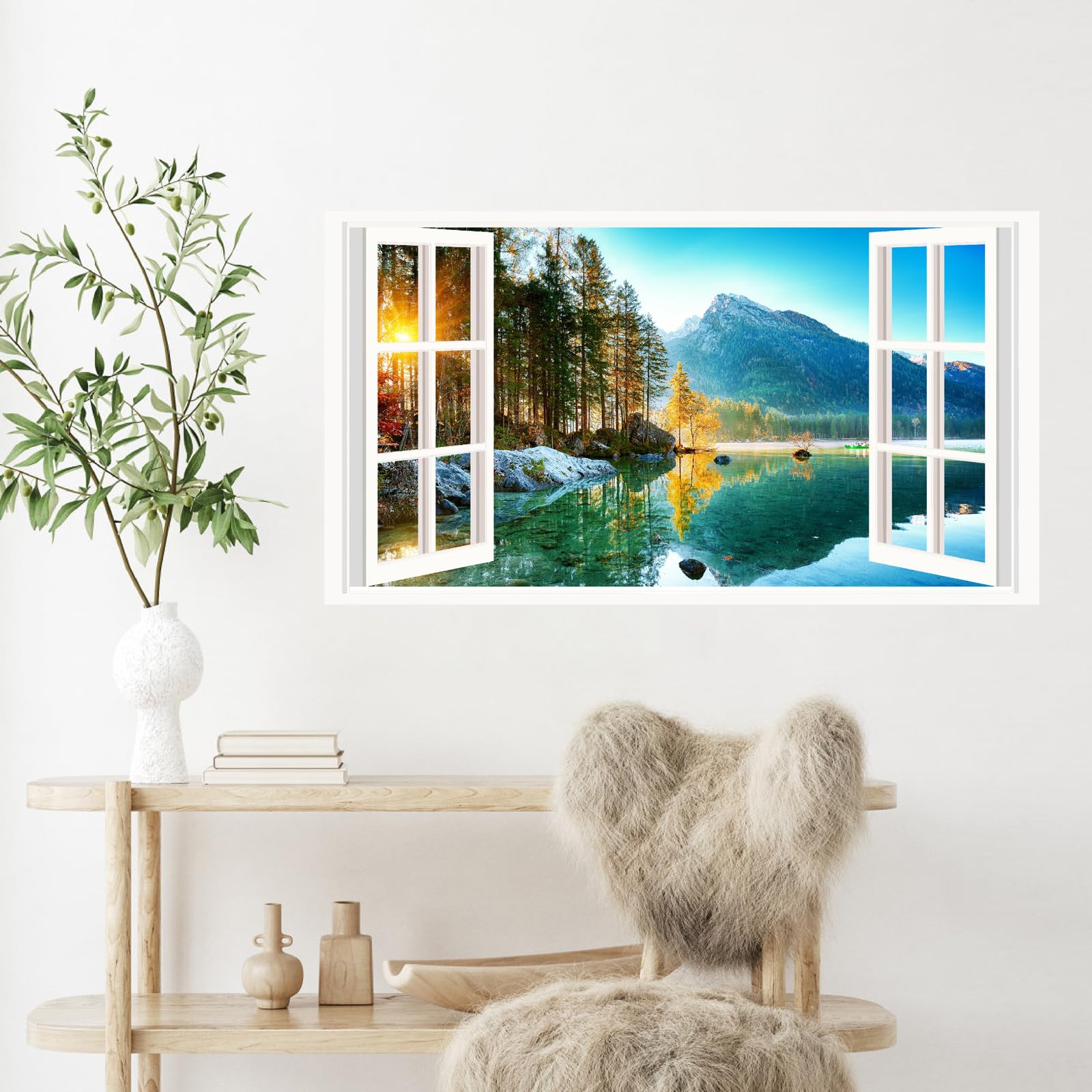 Green Tree Wall Decals Pine Tree Wall Stickers Forest Tree Wall Decals Large Tree Wall Stickers Ever Green Tree Wall Sticker Nature Tree Wall Stickers for Bedroom Living Room Decor