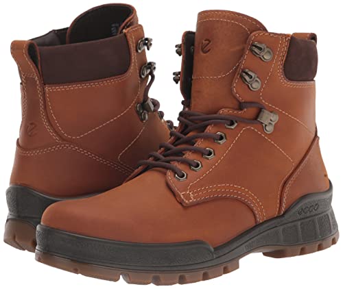 ECCO Men's Track 25 Waterproof Plain Toe Tie Hiking Boot, Amber Nubuck, 12-12.5