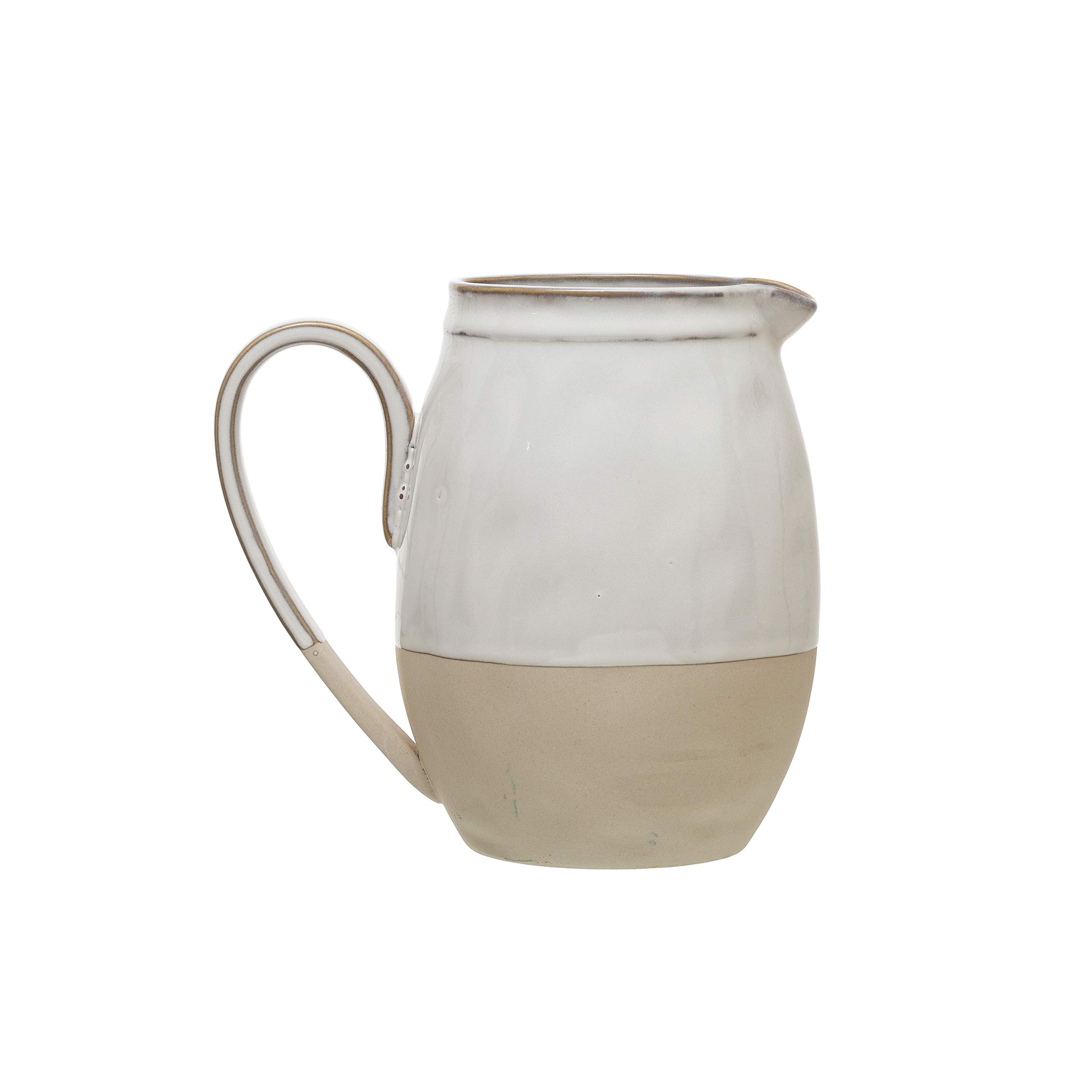 Creative Co-op DF3249 White Stoneware Pitcher