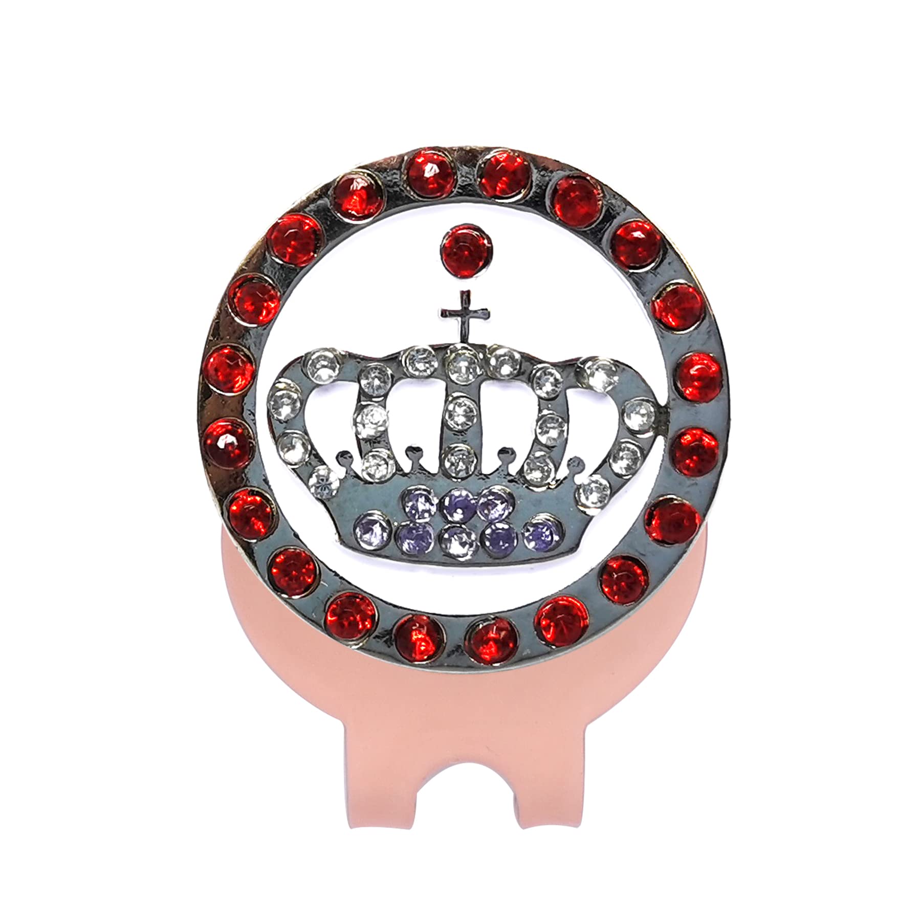 Crystal Golf Ball Marker Magnetic Hat Clip Set Golf Bag Accessories Gift for Women Golfer (C225_Crown)