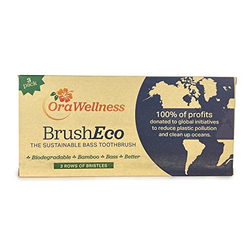 OraWellness Original Healthy Mouth Blend Organic Toothpaste & Mouthwash Alternative, 3 Pack + BrushEco Bamboo Toothbrush with Three Rows, 3 Pack, Reduce Gum Disease, Promote Healthy Teeth and Gums