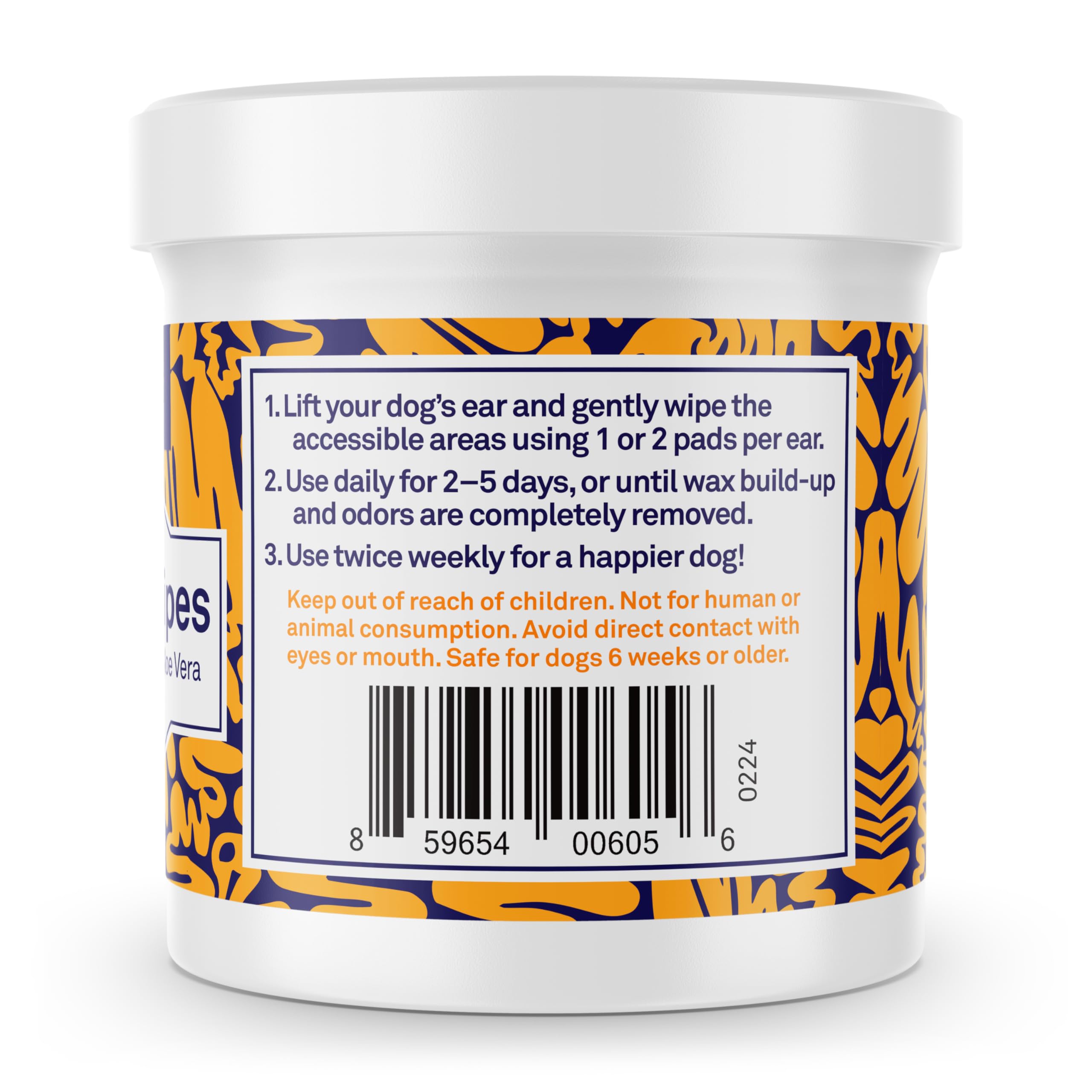 Petpost | Dog Ear Cleaner Wipes - Ultra Soft Cotton Pads in Coconut Oil Aloe Solution - Dog Ear Rinse & Cleanser 100 ct.