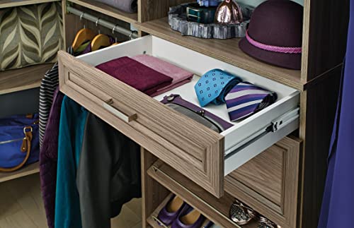 ClosetMaid SuiteSymphony Wood, Add On Accessory Shaker Style, For Storage, Closet, Clothes, x 5โ Size for 25 in. Units, Natural Gray/Satin Nickel, 25" X 5" Drawer