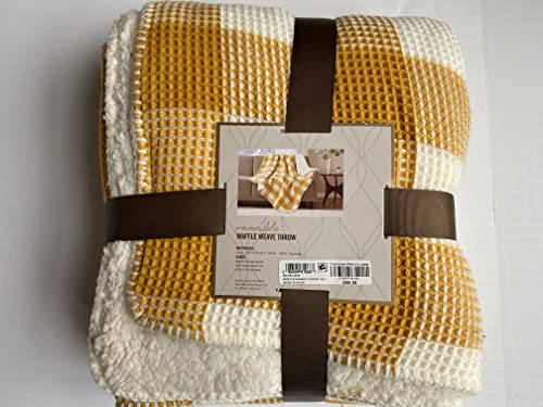 JIA Home Reversible Waffle Weave Throw
