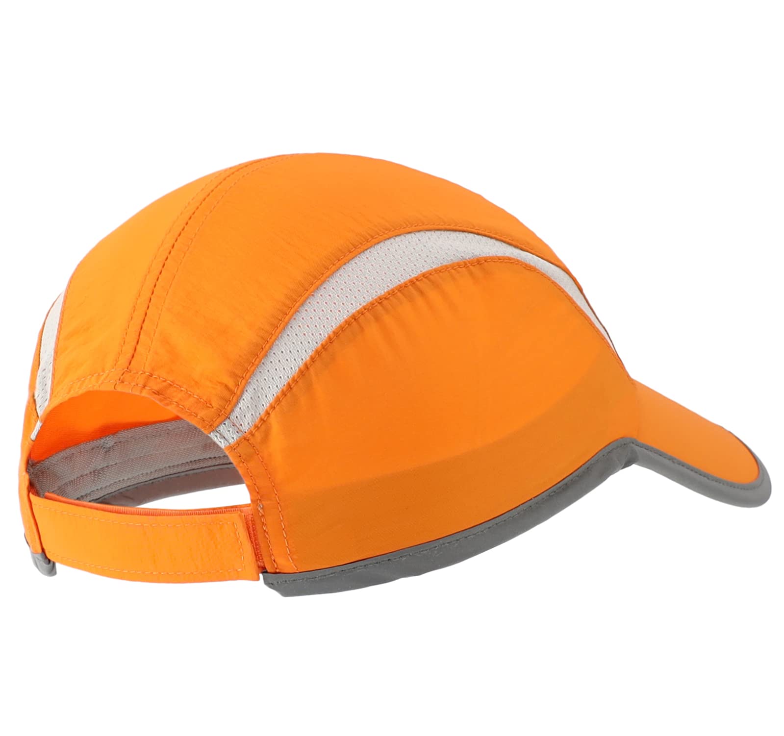 Connectyle Foldable Mesh Sun Cap Outdoor Sports Hat Breathable Sun Runner Cap with Reflective Trim Orange