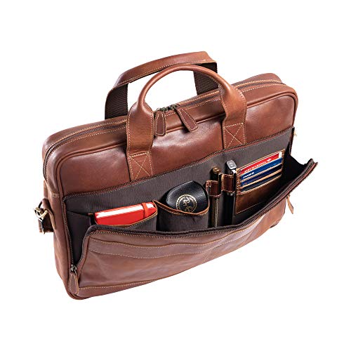 KomalC 16 Inch Leather briefcases Laptop Messenger Bags for Men and Women Best Office School College Satchel Bag