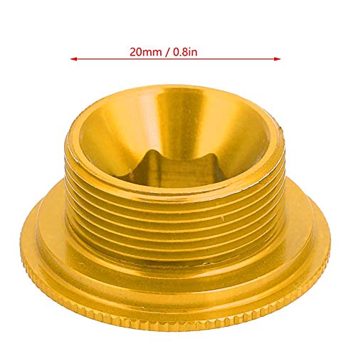 Crank Arm Bolt for Mountain Road Bike Bracket Cap M20 x 10 Crankset Screw BB Axis Screws M20 10 Durable Aluminum Alloy Threads (Gold)