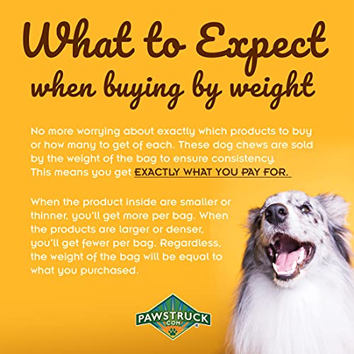 Pawstruck Bully Slices Rawhide Chews for Dog, 1 lb. Long Lasting Treats, Pet Food, Low Calorie Bully Sticks Alternative, Beef Flavor, Pizzle Coated Chew Sticks, No Artificial Ingredients, 1 Pounds